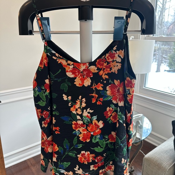 Tops | Floral Black Camisole Top | Poshmark